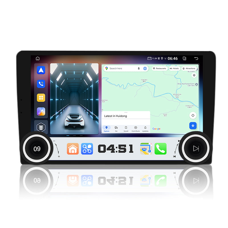 MCX M10 9/10 Inch Universal Double Knob Head Unit with Volume Knob ...